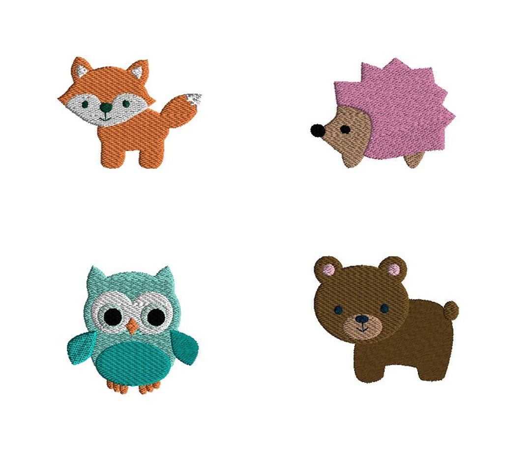 Mini Woodland Animals Machine Embroidery Design Set-instant DOWNLOAD - Etsy