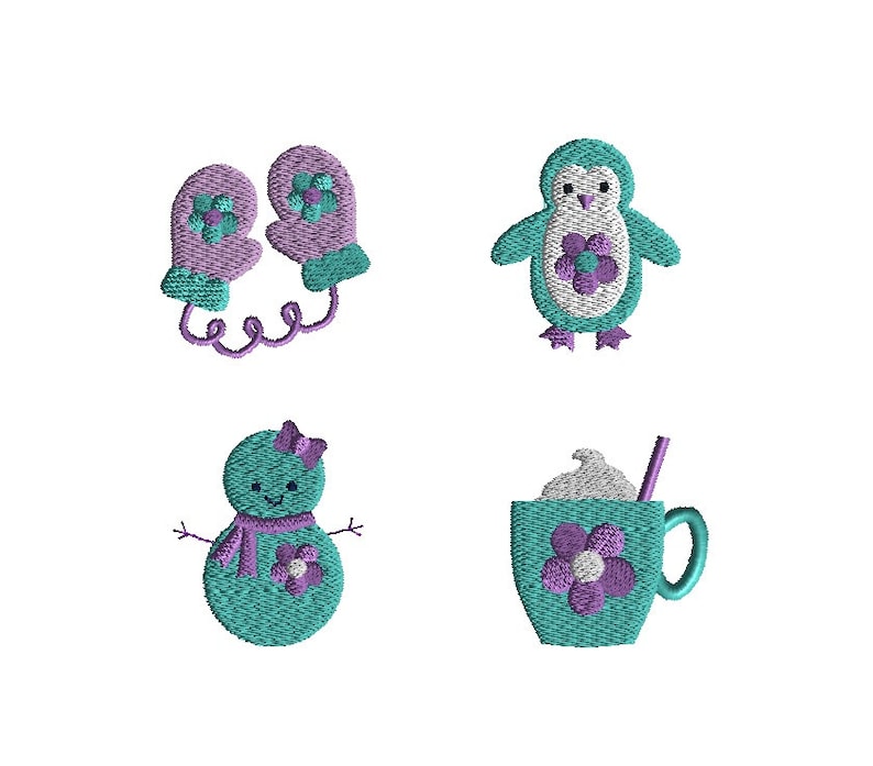 Mini Winter Machine Embroidery Design Set-instant DOWNLOAD | Etsy