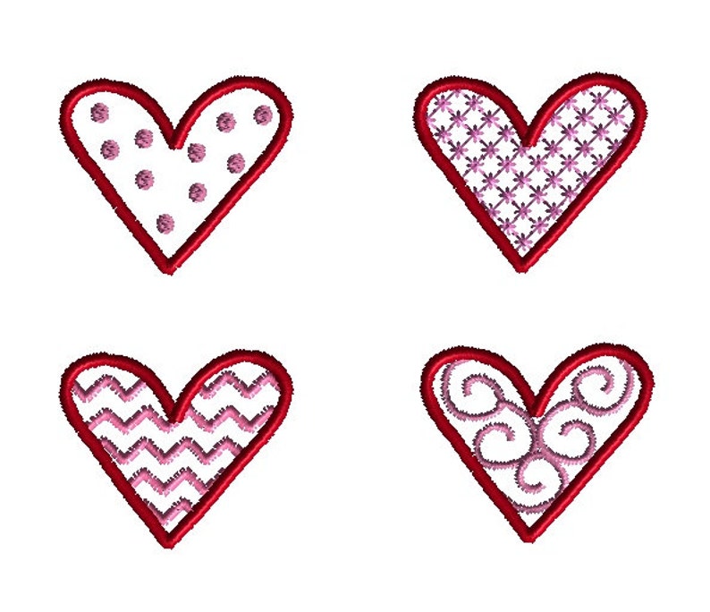 Mini Fun Filled Hearts Designs for Machine Embroidery-instant - Etsy