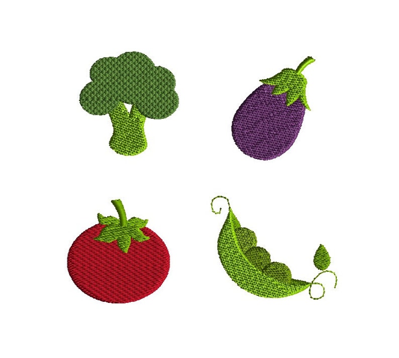 Mini Vegetables Machine Embroidery Design Set-instant DOWNLOAD - Etsy