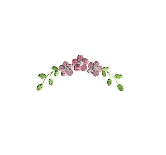 Flower Half Circle Border Machine Embroidery Design-instant - Etsy