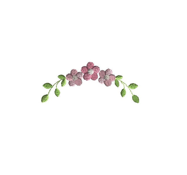 Flower Half Circle Border Machine Embroidery Design-INSTANT | Etsy