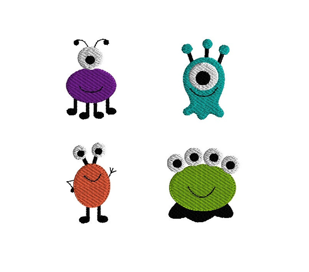 Mini Monster Machine Embroidery Design Set-instant DOWNLOAD - Etsy