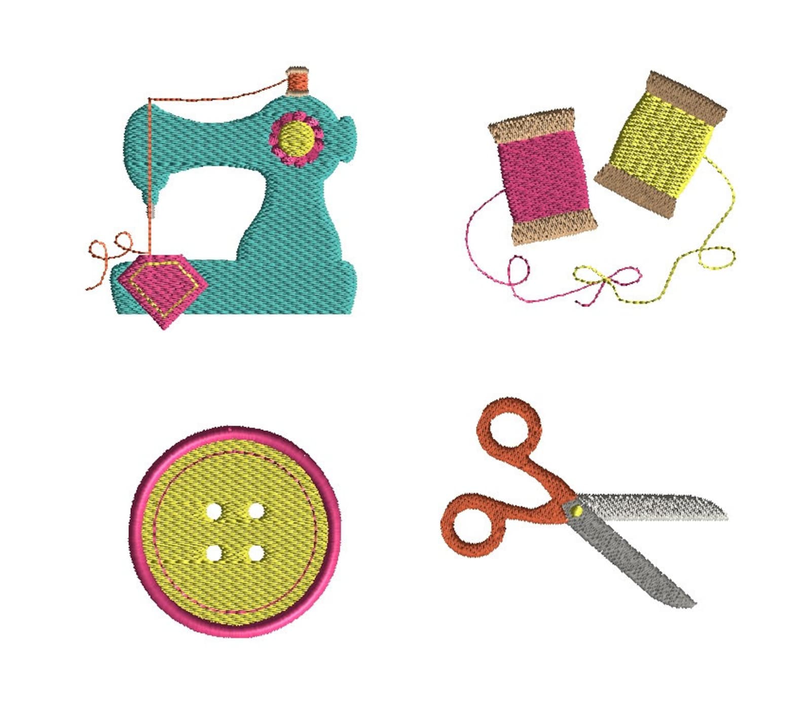 Mini Sewing Set Machine Embroidery Design Set-instant DOWNLOAD - Etsy