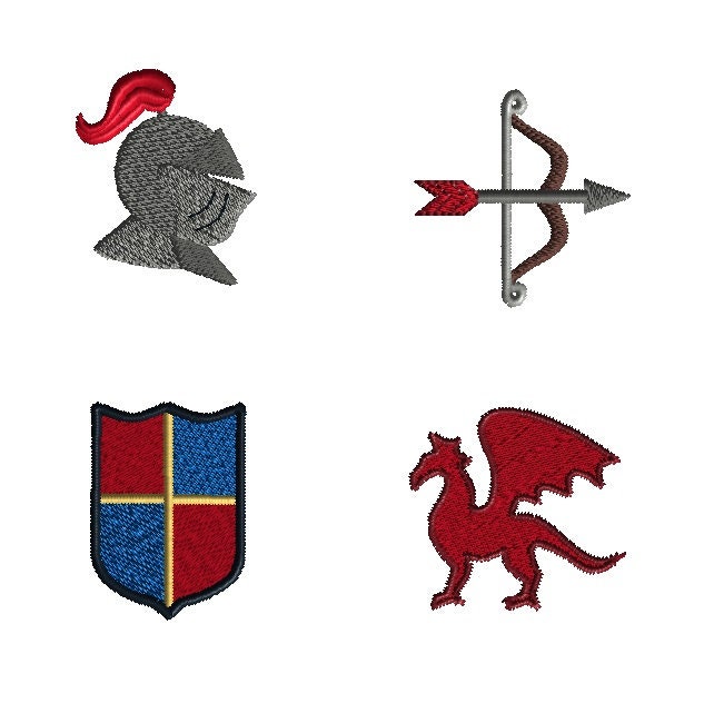 Mini Medieval Machine Embroidery Design Set-instant DOWNLOAD - Etsy