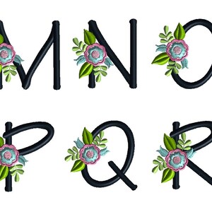 Floral Alphabet Font Machine Embroidery Designs-instant DOWNLOAD - Etsy