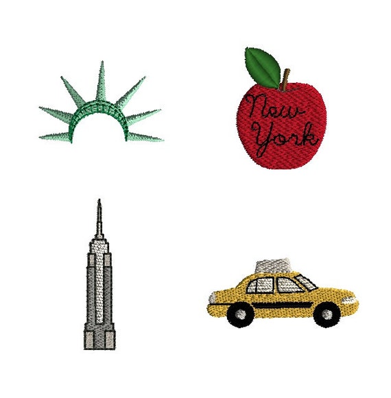 Mini New York City Machine Embroidery Design Set-instant - Etsy