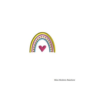 Mini Boho Modern Rainbow Machine Embroidery Design Set-instant DOWNLOAD ...