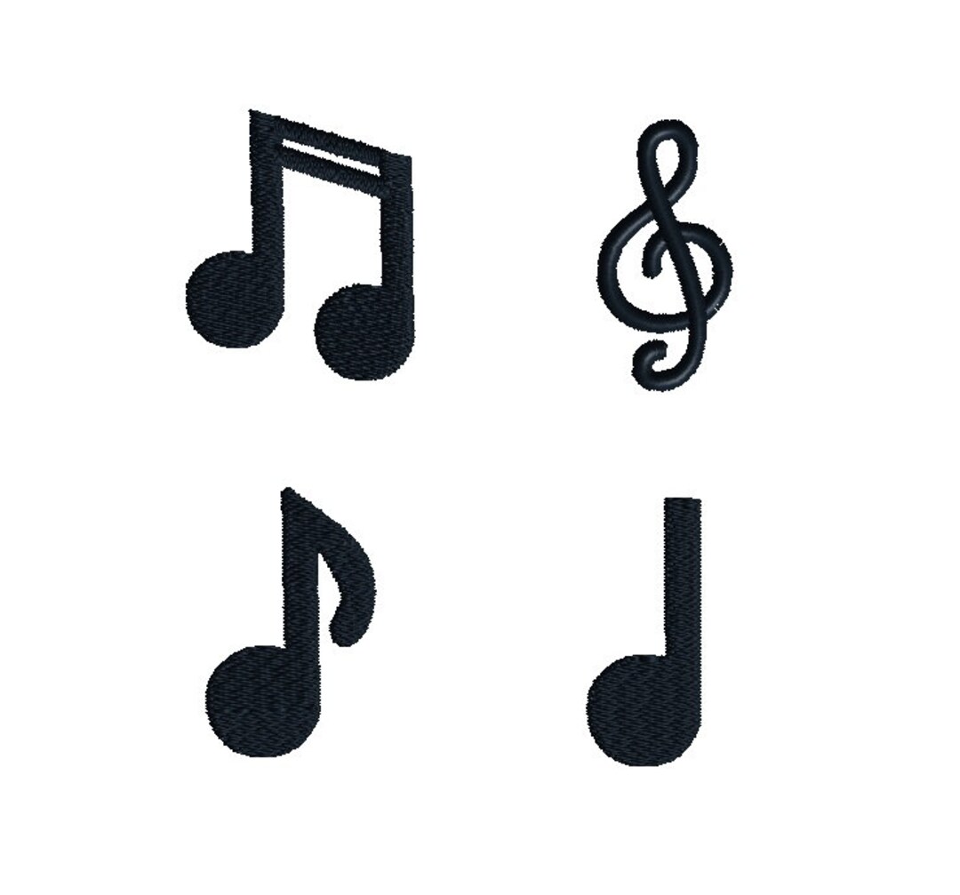 Mini Musical Notes/treble Clef Machine Embroidery Design Set-instant ...