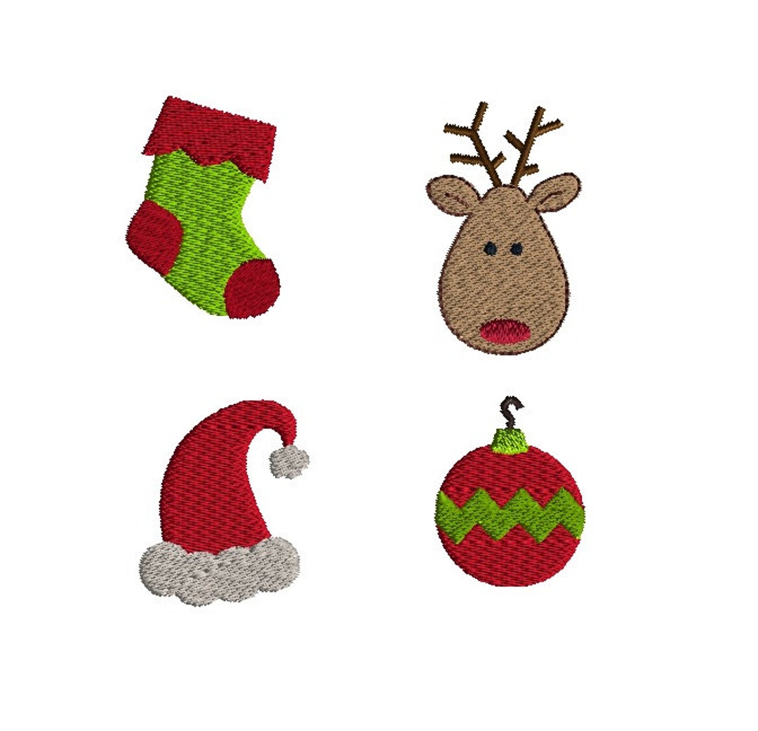 Mini Christmas Machine Embroidery Design Set-instant DOWNLOAD - Etsy