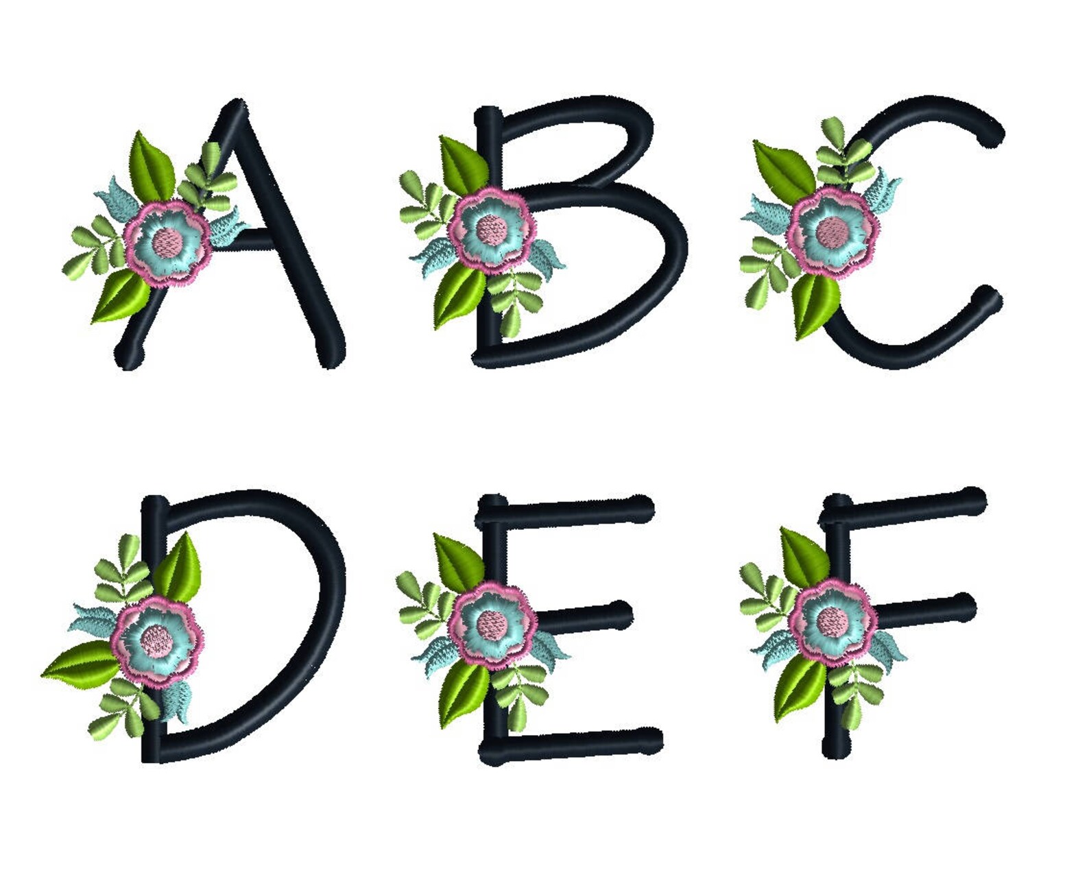 Floral Alphabet Font Machine Embroidery Designs-instant - Etsy