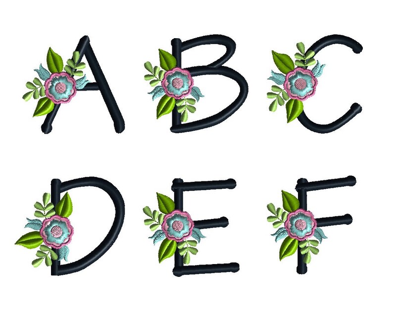 Floral Alphabet Font Machine Embroidery Designs-instant - Etsy