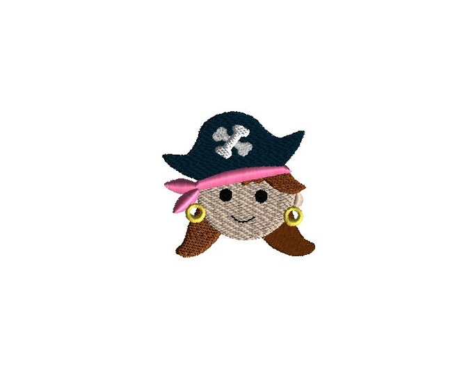 Mini Pirate Girl Machine Embroidery Design-instant DOWNLOAD - Etsy