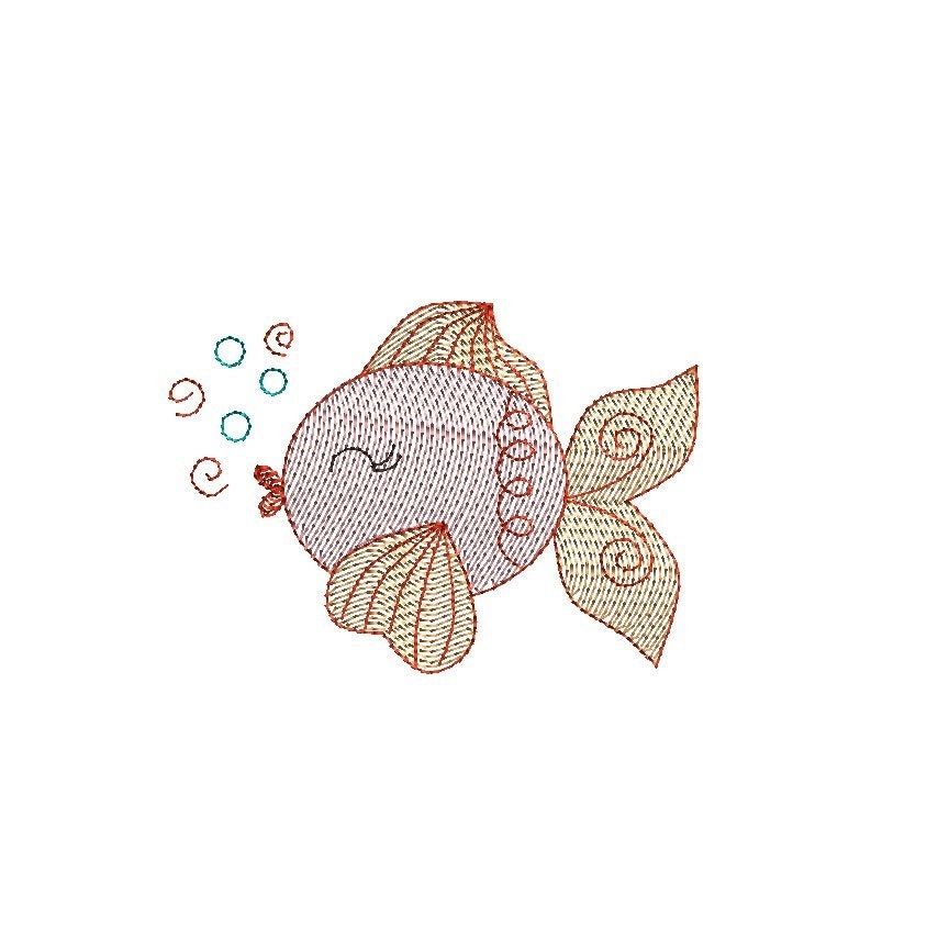 Fish Quick Stitch Machine Embroidery Design-INSTANT DOWNLOAD | Etsy