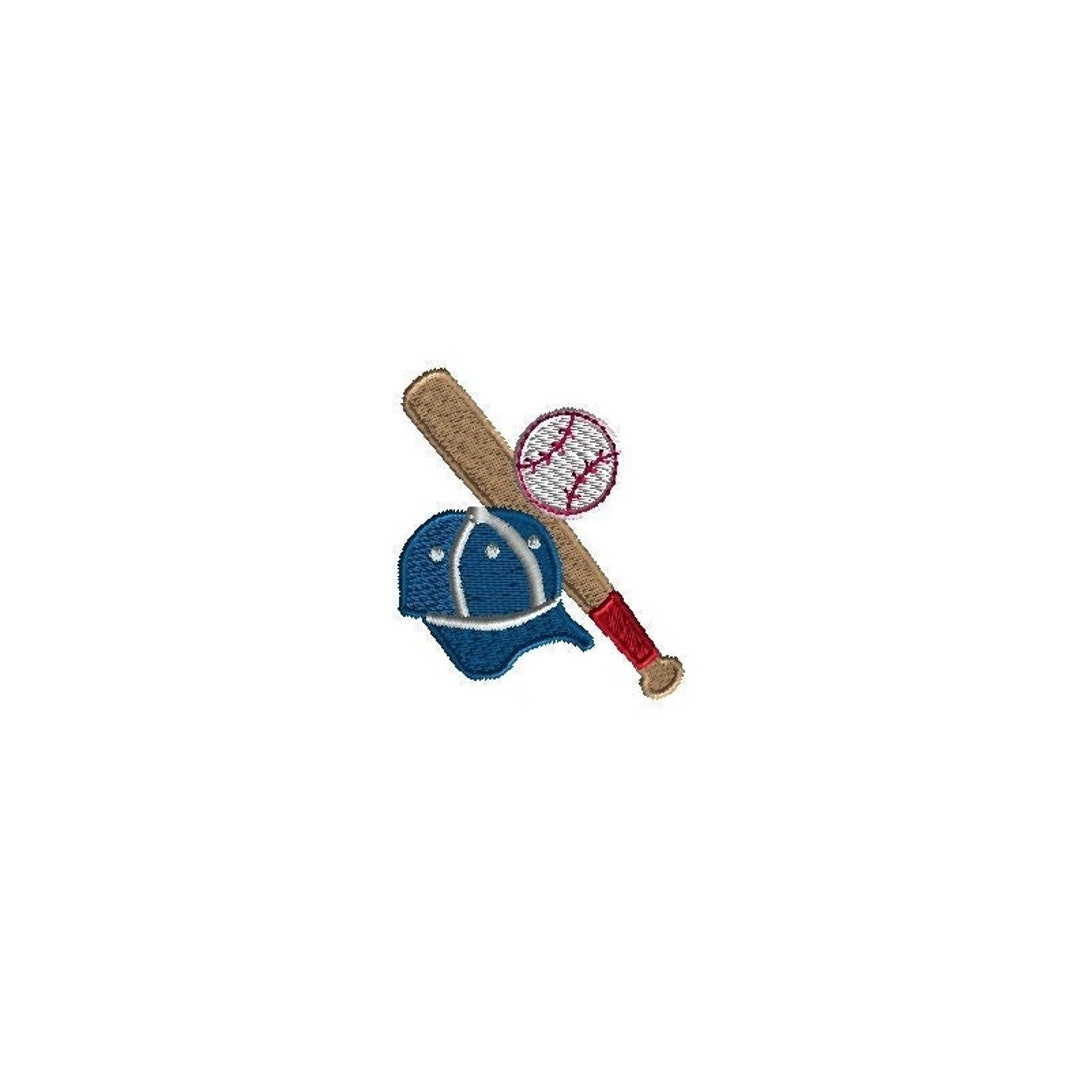 Mini Baseball Bat Hat and Ball Machine Embroidery Design-instant ...