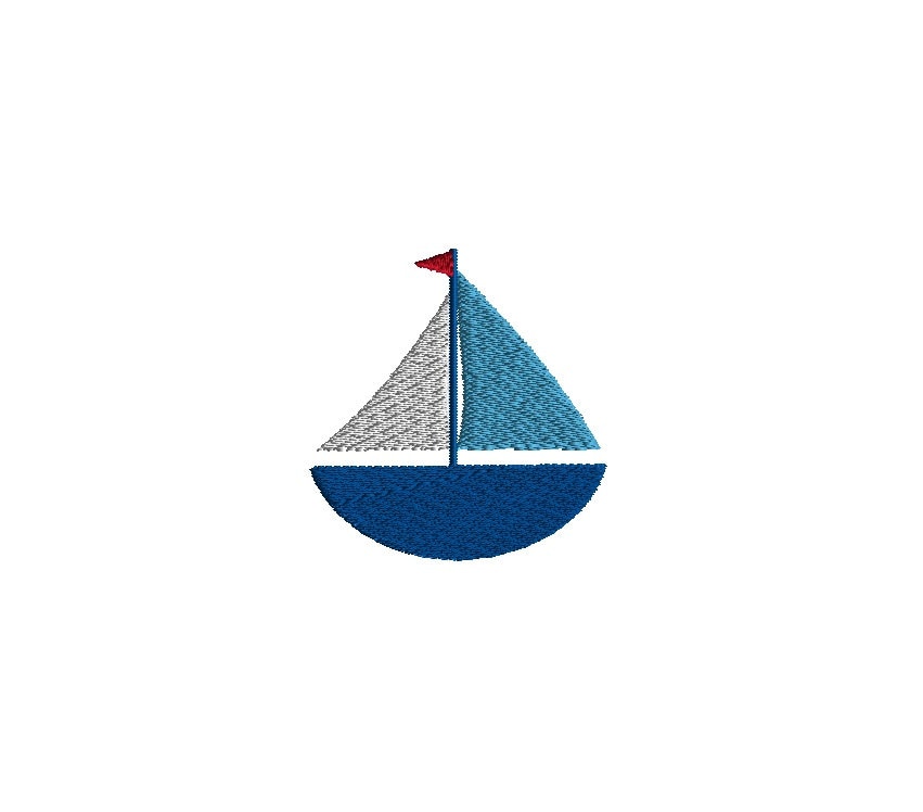 Mini Sailboat Machine Embroidery Design-instant DOWNLOAD - Etsy