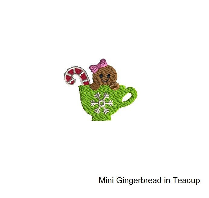 Mini Gingerbread Machine Embroidery Design Set-instant | Etsy