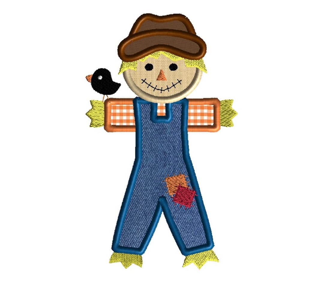 Scarecrow Applique Machine Embroidery Design-instant DOWNLOAD - Etsy