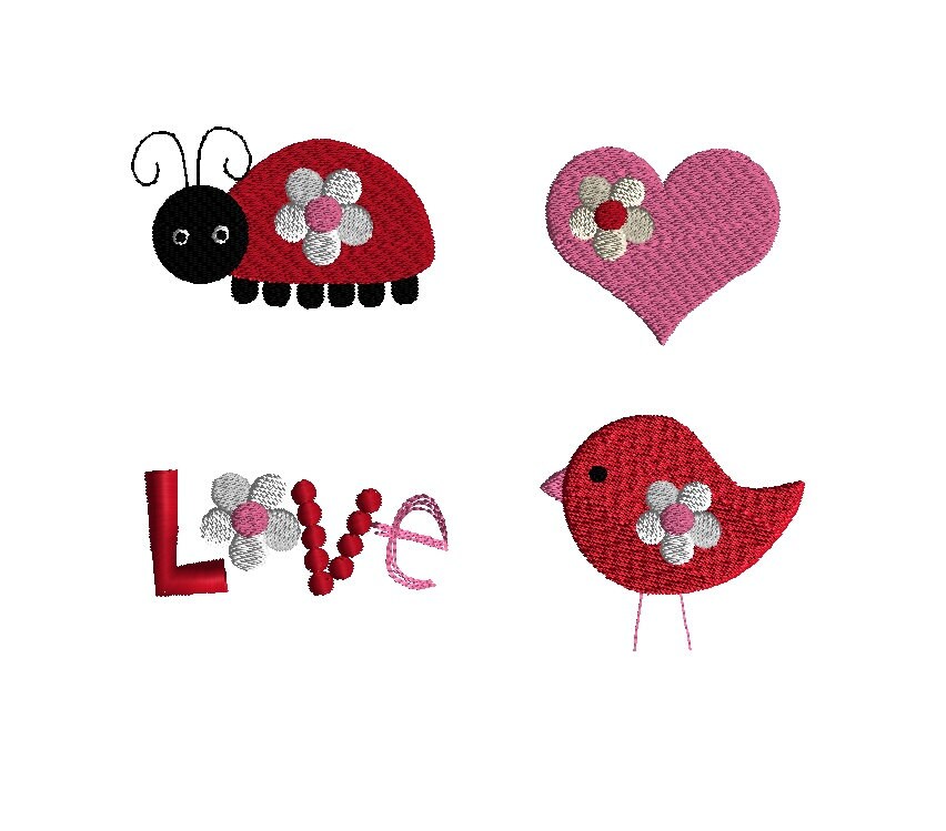 Mini Love Machine Embroidery Design Set-instant DOWNLOAD - Etsy