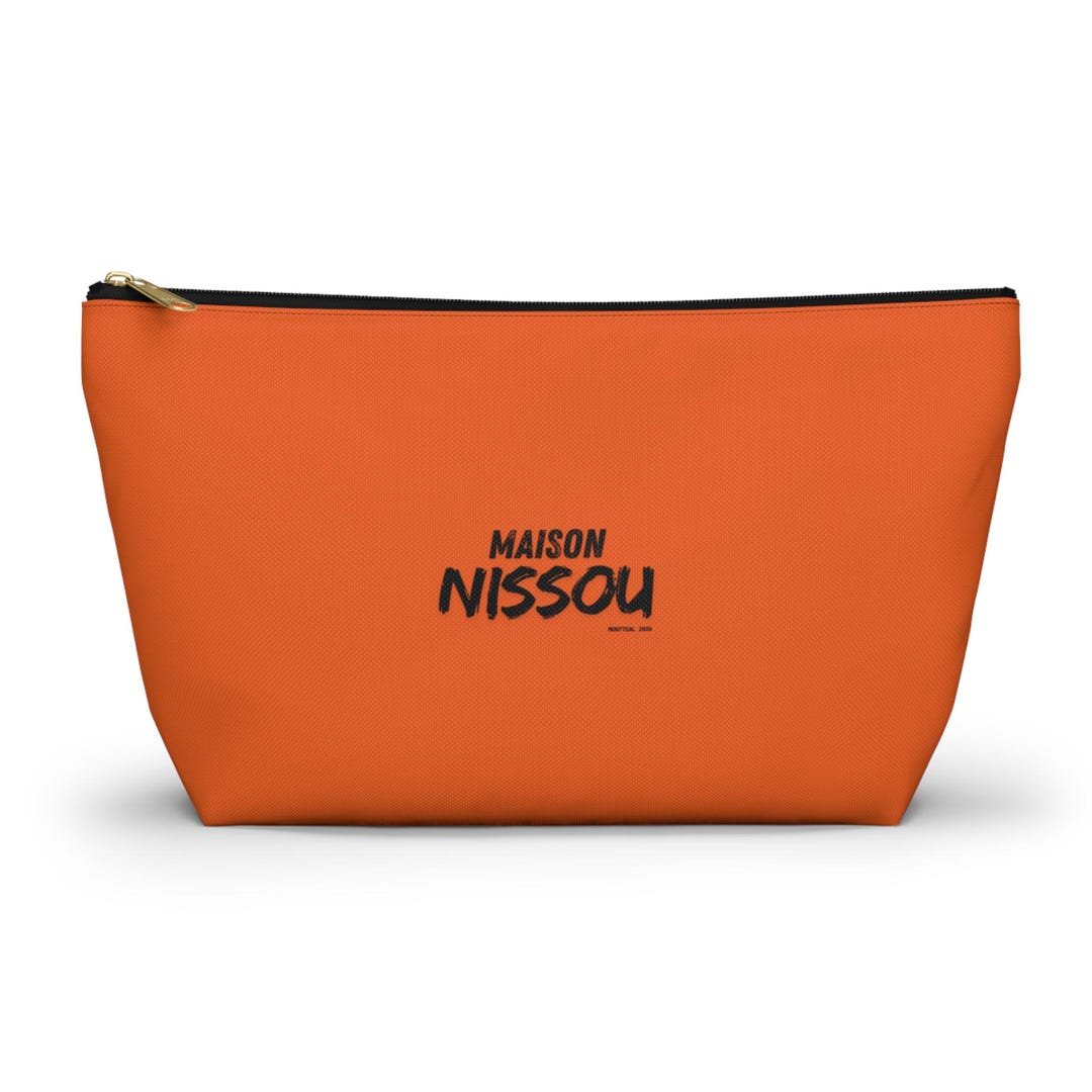 Maison Nissou Logo Accessory Pouch | T-bottom Cosmetic Bag, Orange ...