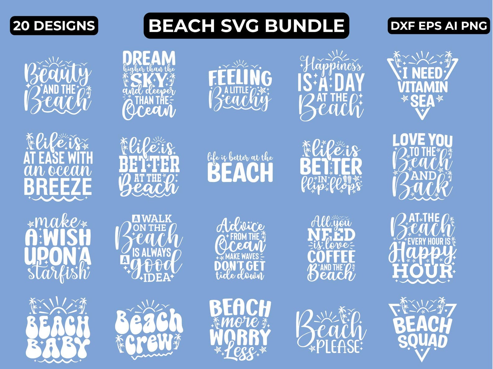 Beach SVG Bundle, 20 Beach SVG Sublimation Designs, Beach Please SVG ...