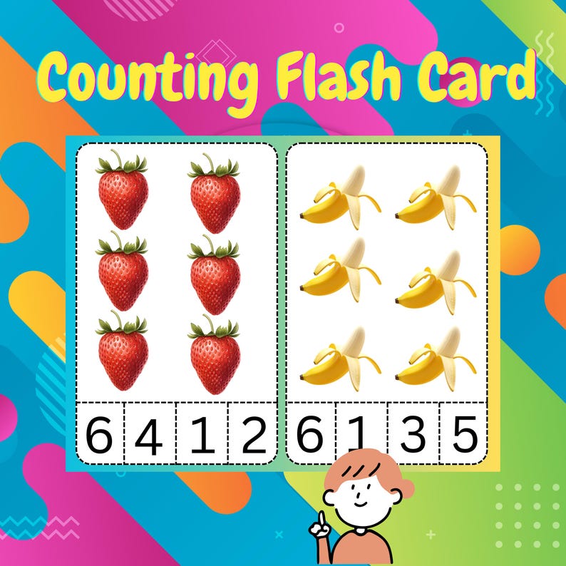 Fruit Counting Flash Cards, Montessori Number Cards (digital Download ...