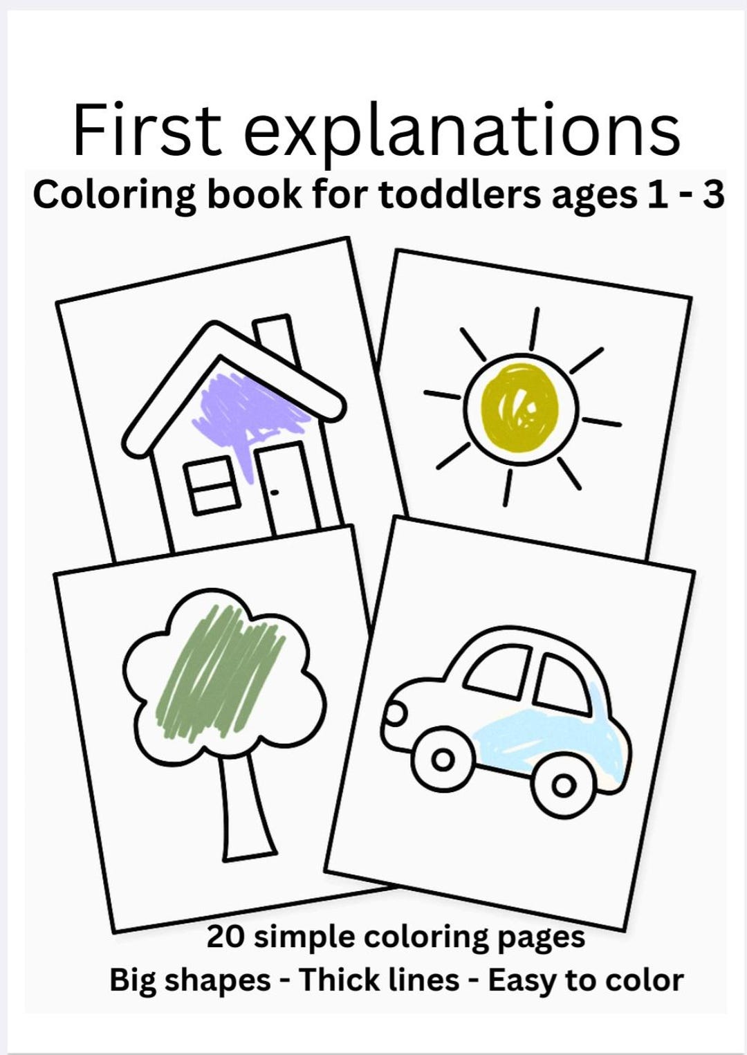 First Words Coloring Book and Learning Ages 1-3, 20 Pages - Etsy
