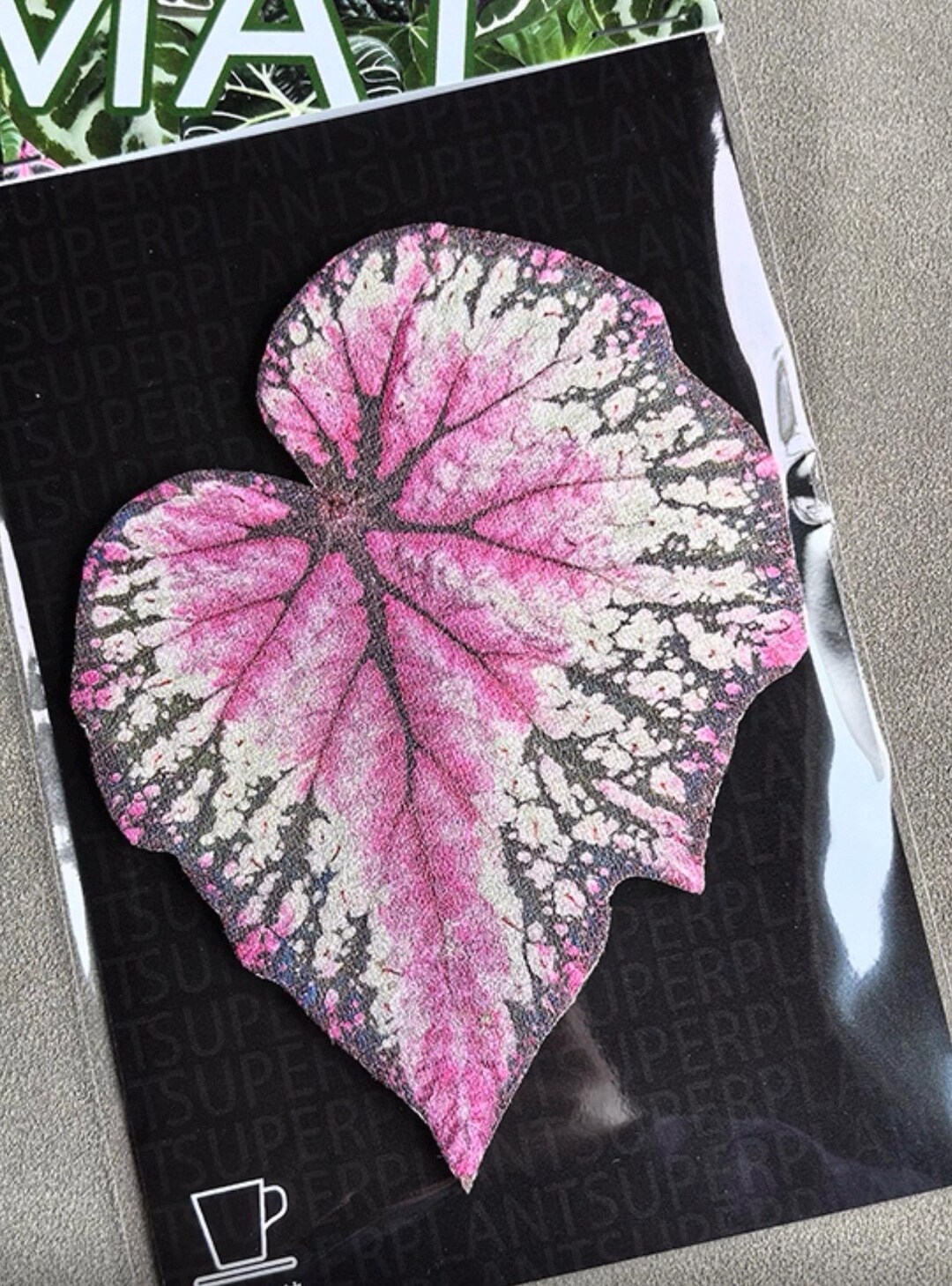 Irregular Leaf-shaped Plant Coaster – Pink Rex Begonia - Etsy