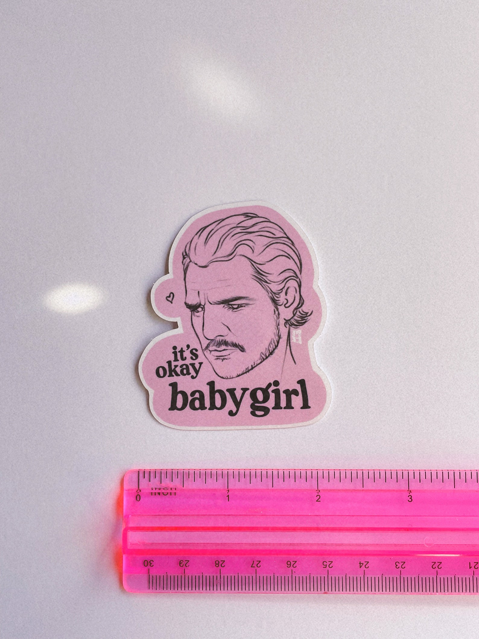 Pedro Pascal Baby Girl Vinyl Sticker Pink Illustrated Last of Us - Etsy