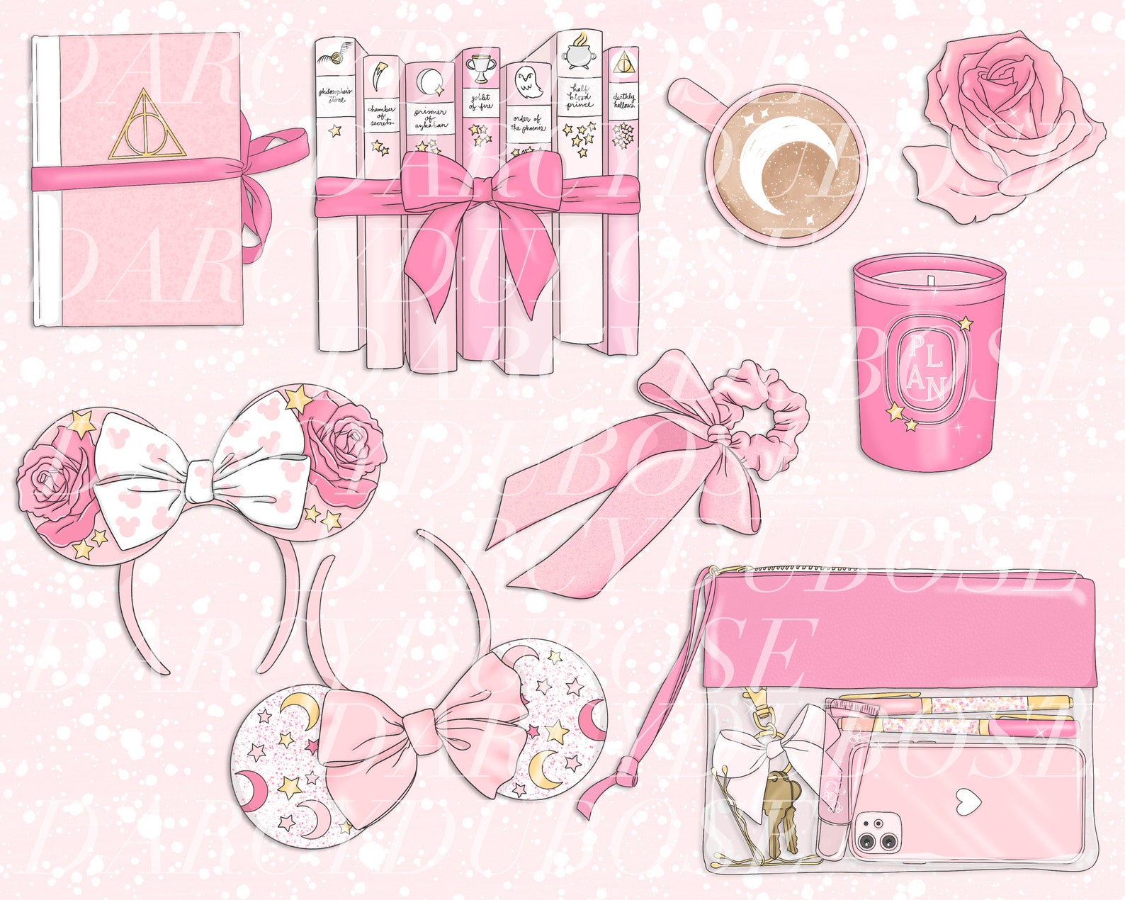 Pretty in Pink CLIP ART W LICENSE Planner Girl Pink | Etsy