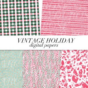 Vintage Holiday DIGITAL PAPERS W LICENSE | Christmas | Pastel | Vintage ...