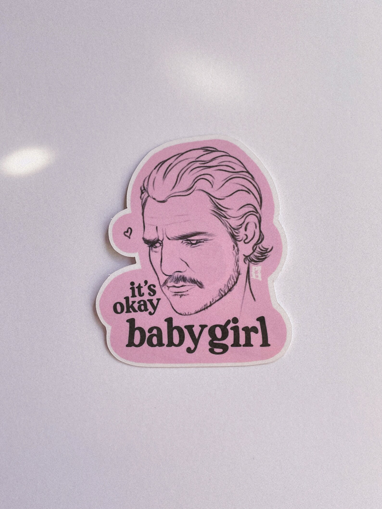 Pedro Pascal Baby Girl Vinyl Sticker Pink Illustrated Last of Us - Etsy