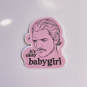 Pedro Pascal Baby Girl Vinyl Sticker Pink Illustrated Last of Us - Etsy