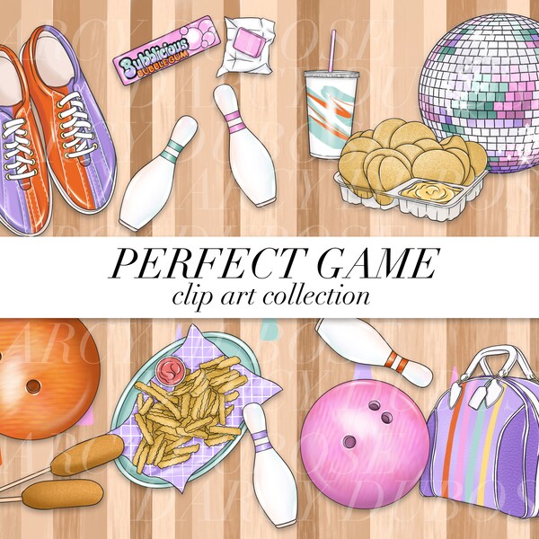 Retro Bowling Clip Art - Etsy