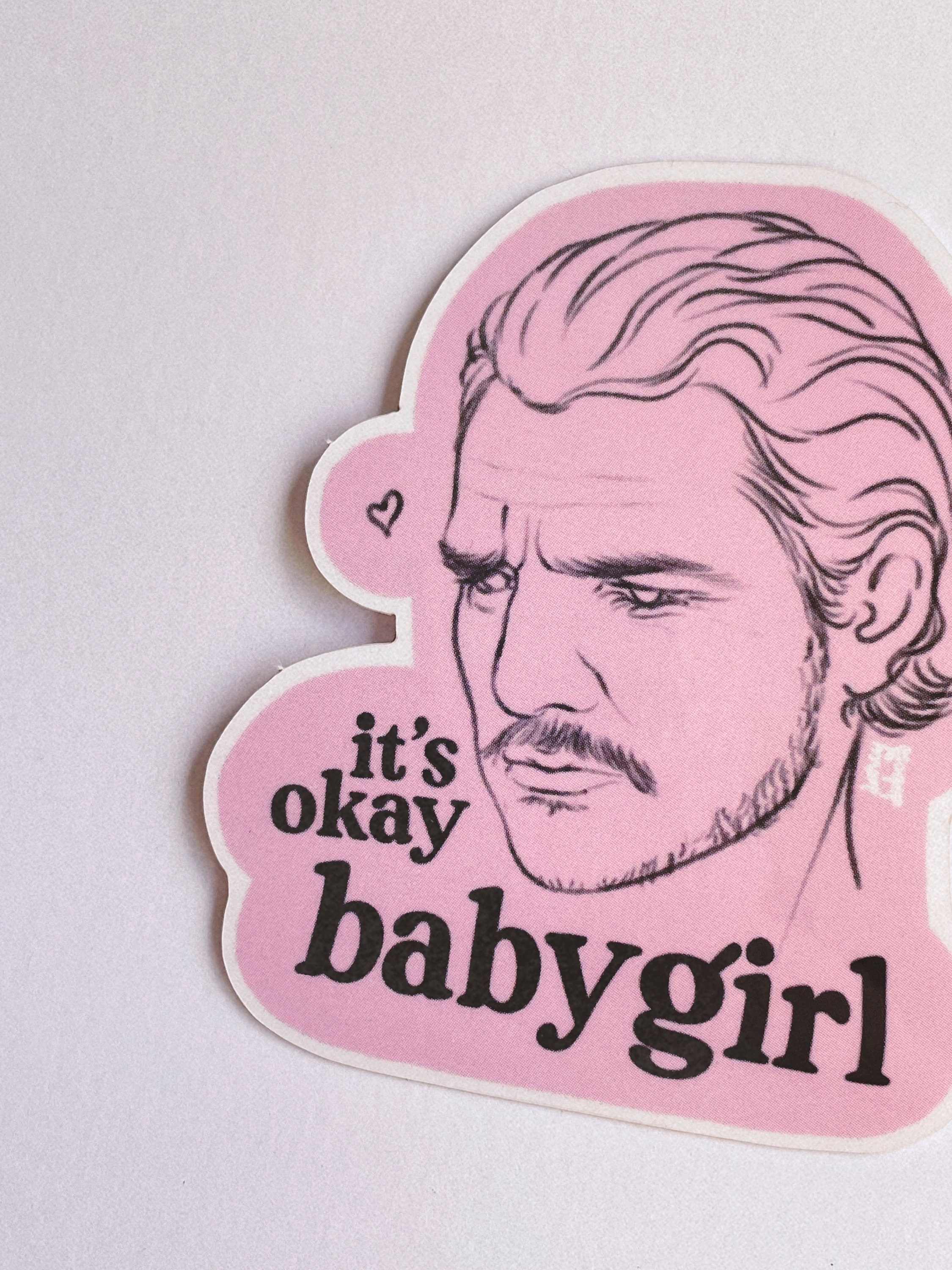 Pedro Pascal Baby Girl Vinyl Sticker Pink Illustrated Last of Us - Etsy