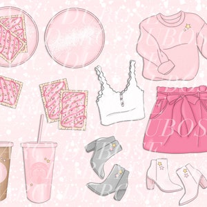 Pretty in Pink CLIP ART W LICENSE | Planner Girl | Pink | Magical ...