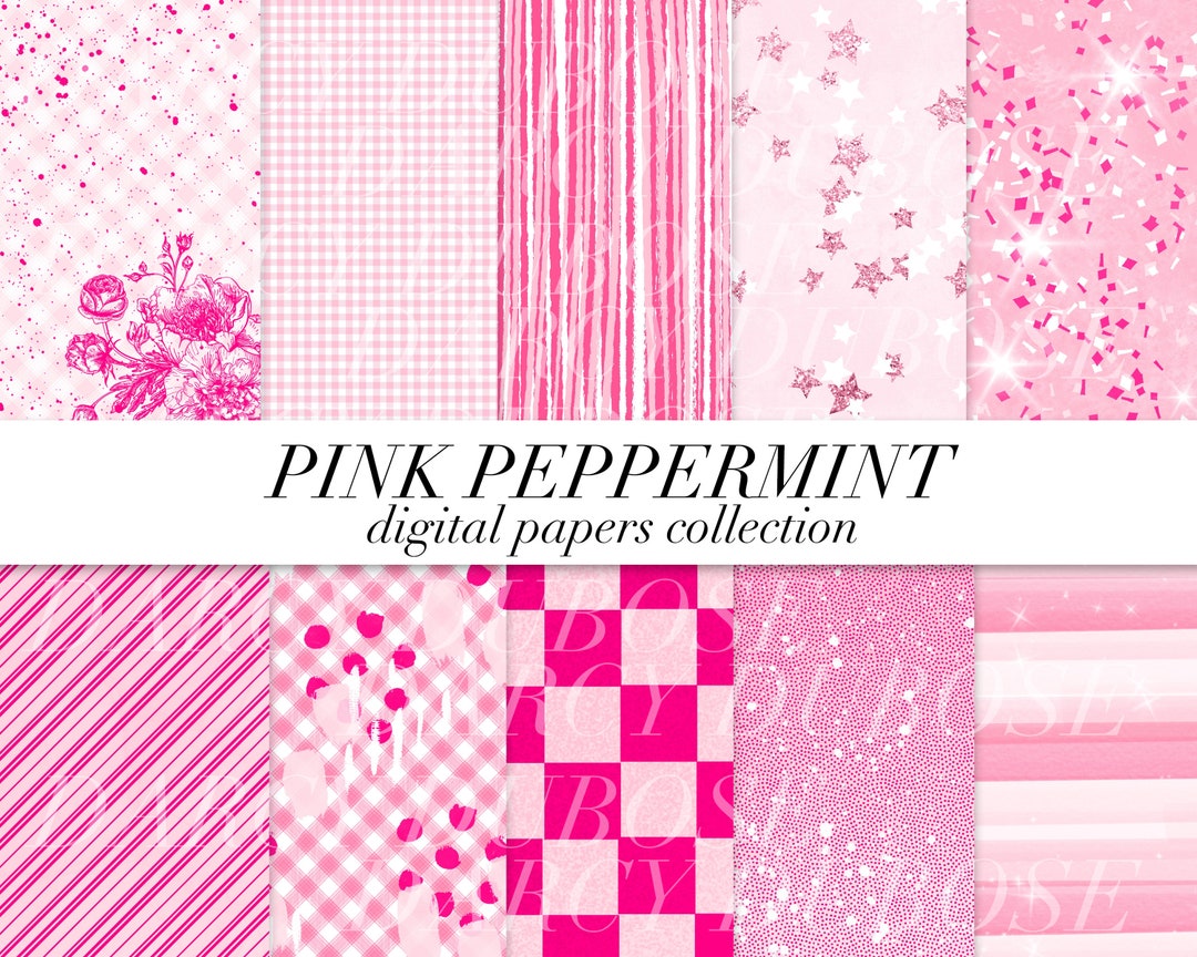 Pink Peppermint DIGITAL PAPERS W LICENSE | Christmas | Holiday ...