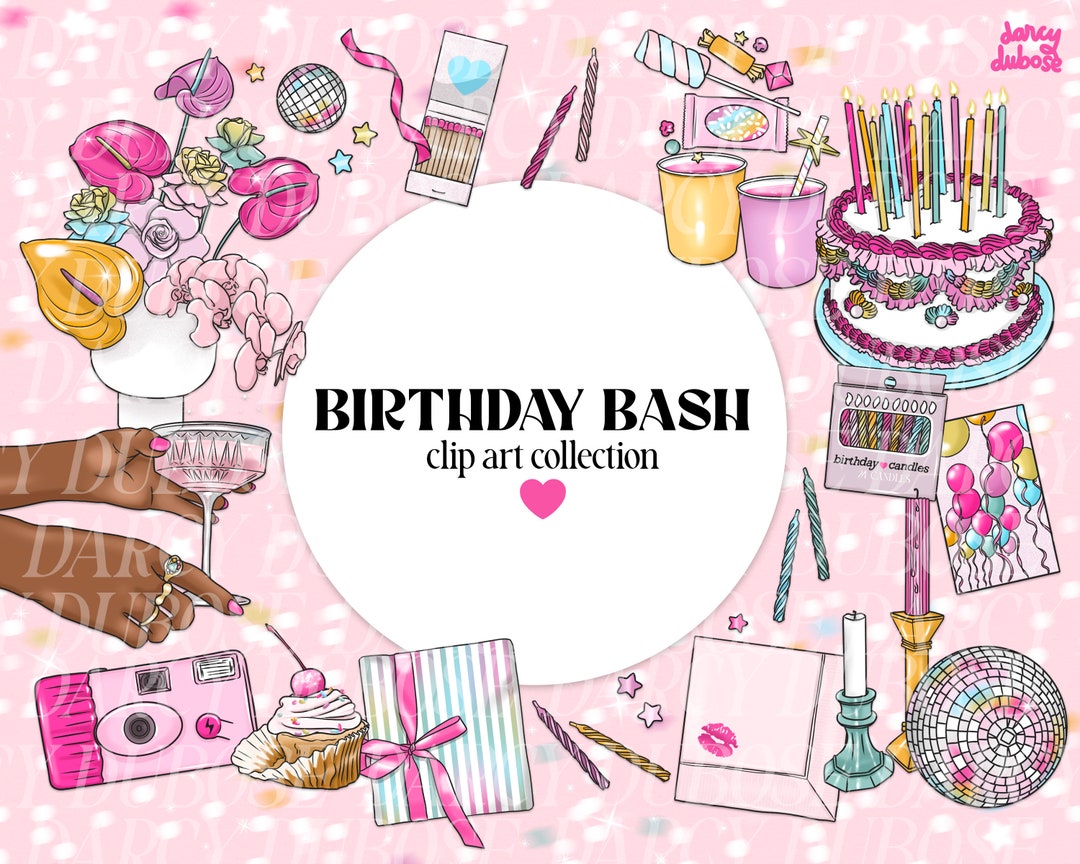 BIRTHDAY BASH // Pink Rainbow Disco Birthday Celebration Party Hand ...