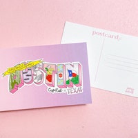 AUSTIN TEXAS GREETINGS Digital Postcard Clipart Image - Instant ...