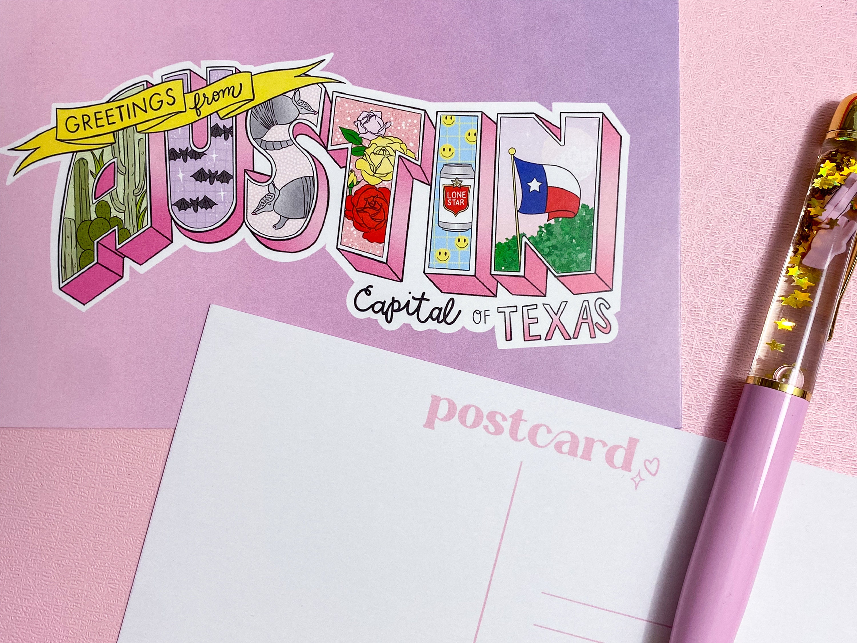 Greetings From Austin Texas Vintage Inspired Postcard Single/sets - Etsy