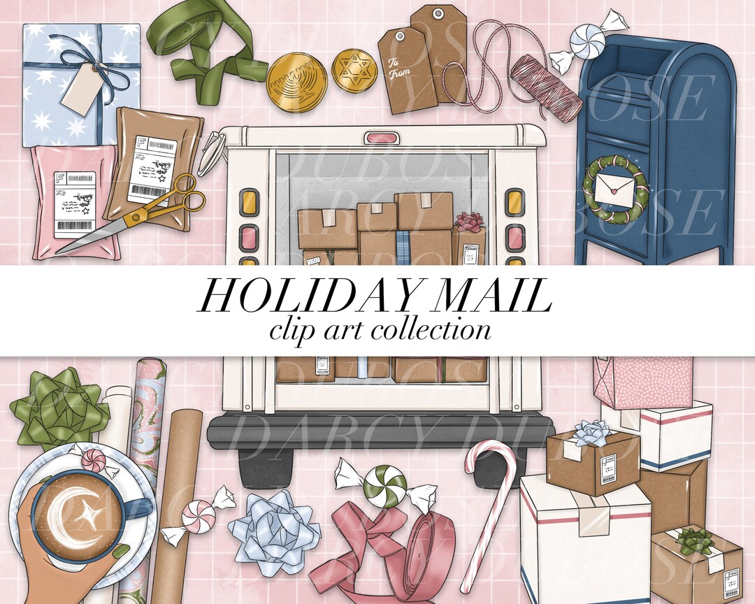 Holiday Mail CLIP ART W LICENSE | Gifts | Christmas | Seasonal ...