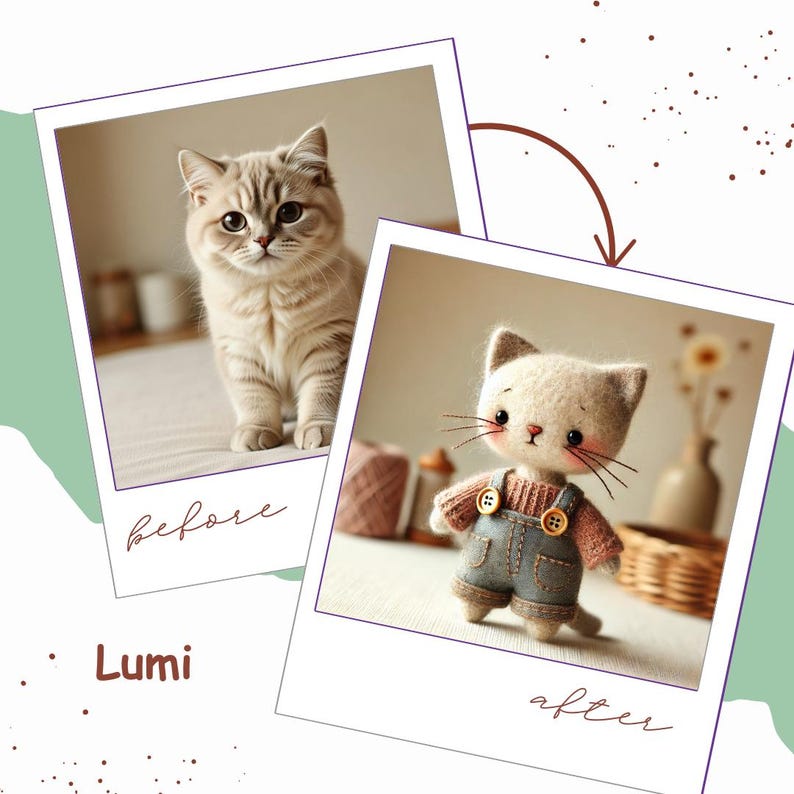 Custom Animated Pet Portrait | Felt & Wool Style Digital Art - Etsy