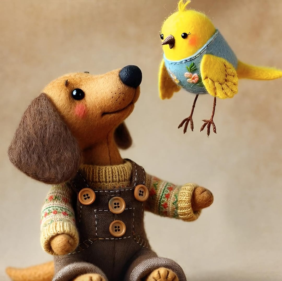 Custom Animated Pet Portrait | Felt & Wool Style Digital Art - Etsy