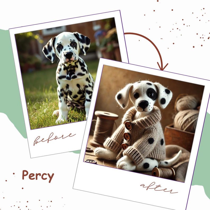 Custom Animated Pet Portrait | Felt & Wool Style Digital Art - Etsy