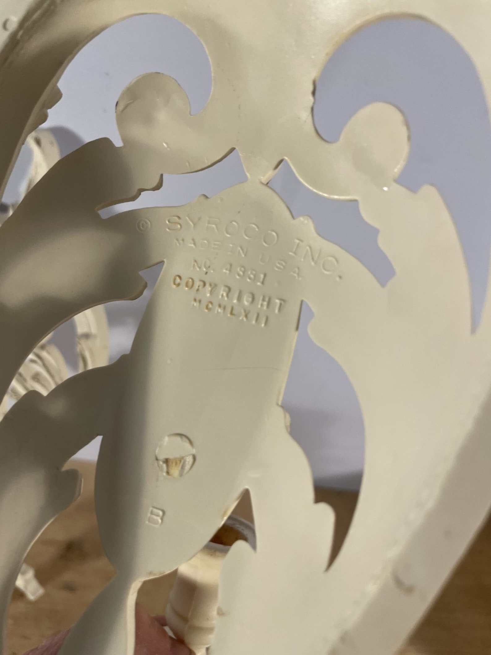 Pair Vintage Retro 1962 Syroco Inc White Plastic With Gold - Etsy