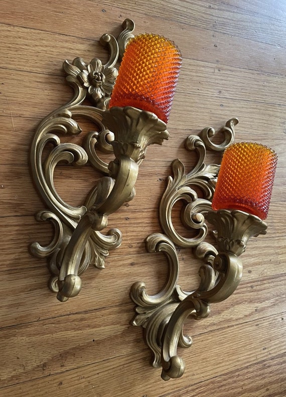 Home & Living Candlestick Holders Candles & Holders Pair vintage retro ...