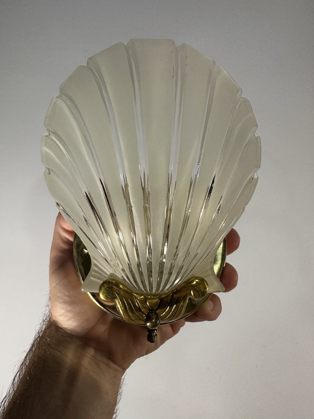 Antique Vintage Retro Shell Slip Shade Sconce Light Fixture Rewired - Etsy