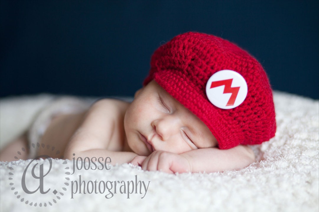 Mario Inspired Cap, Mario Style Cap, Luigi Style Cap, Baby Newsboy Cap ...