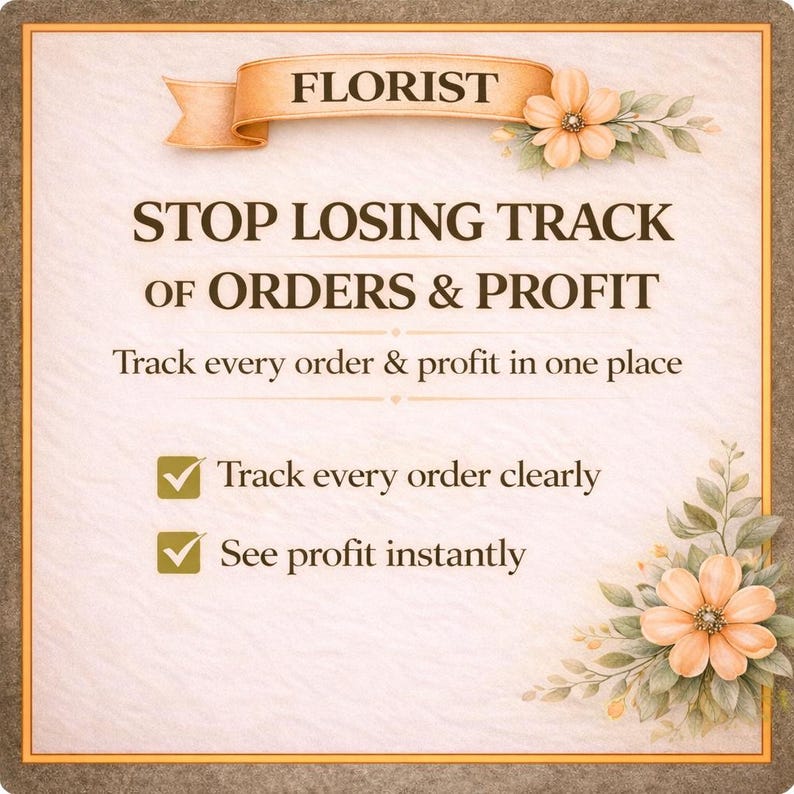 Florist Order Tracker | Track Every Order & Profit | Florist Templates ...