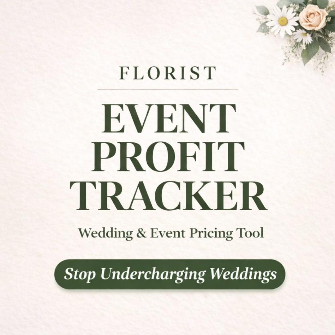 Florist Event Profit Tracker | Event Cost & Pricing Spreadsheet ...